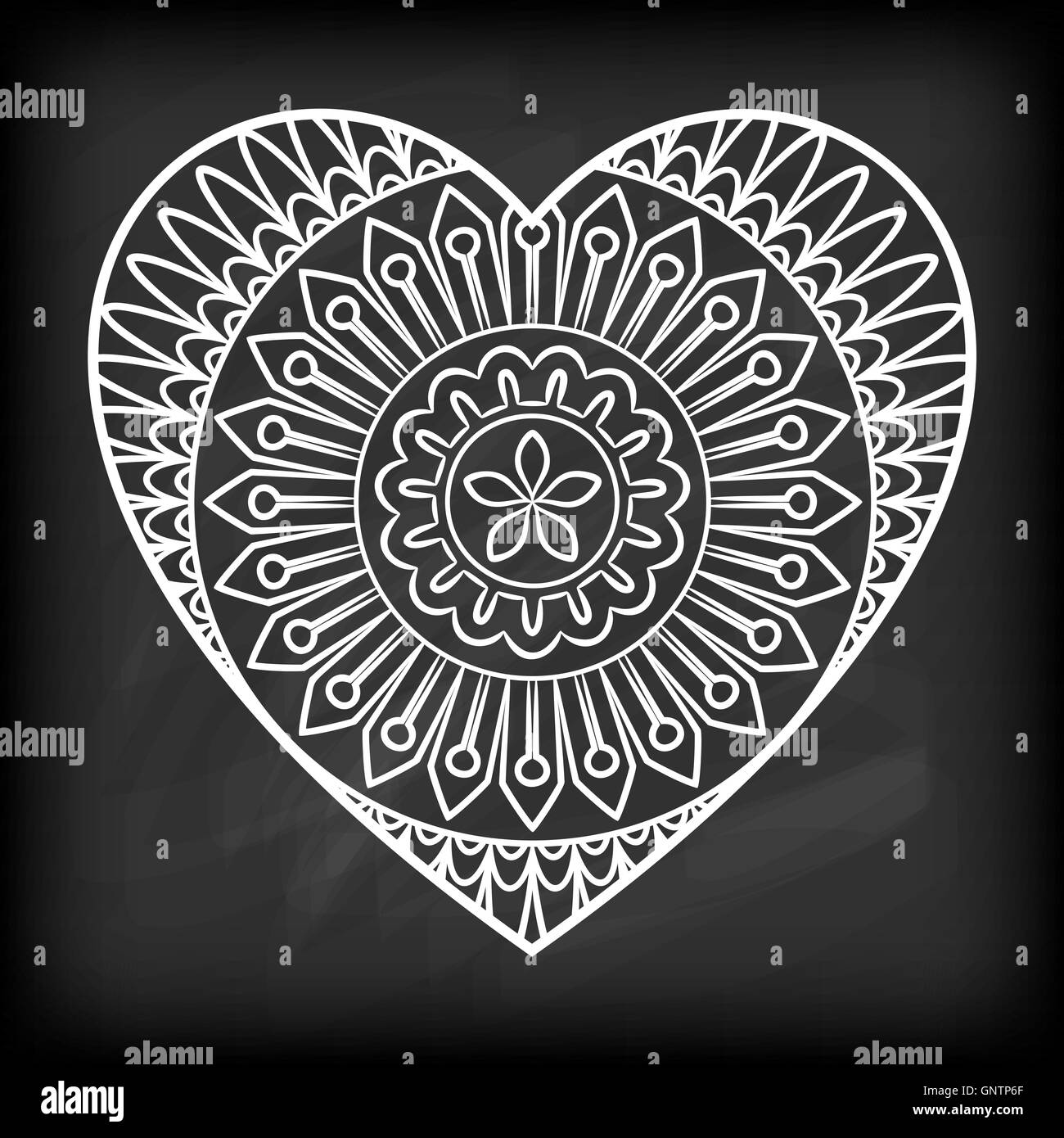 Doodle Heart Mandala Stock Vector Image & Art - Alamy