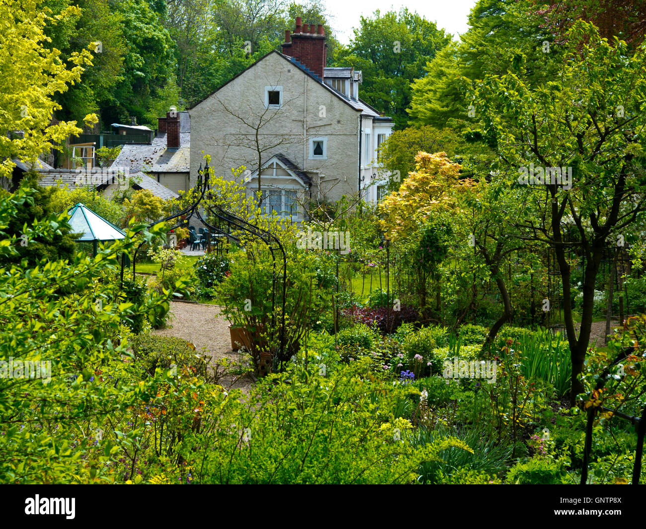 View over the Cascades Garden at Bonsall near Matlock in the Derbyshire ...