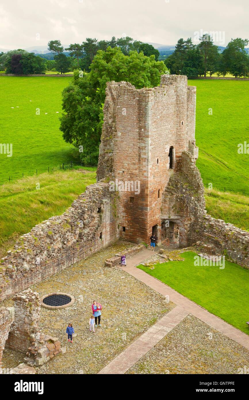 Brougham Castle ruined tower. Penrith, Cumbria, England, United Kingdom ...