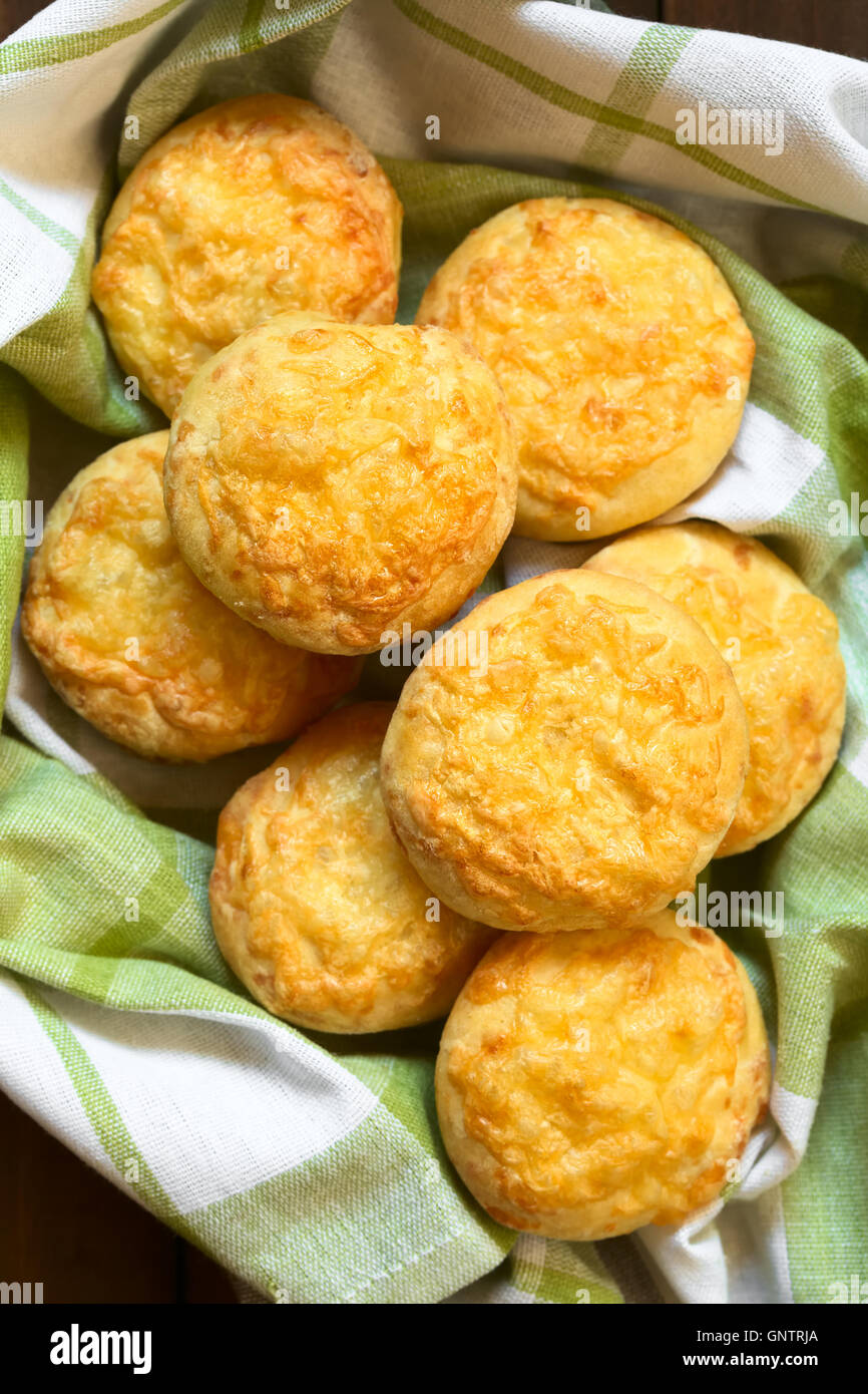 Hungarian traditional Cheese Pogacsa savory baked bread-like pastry on ...