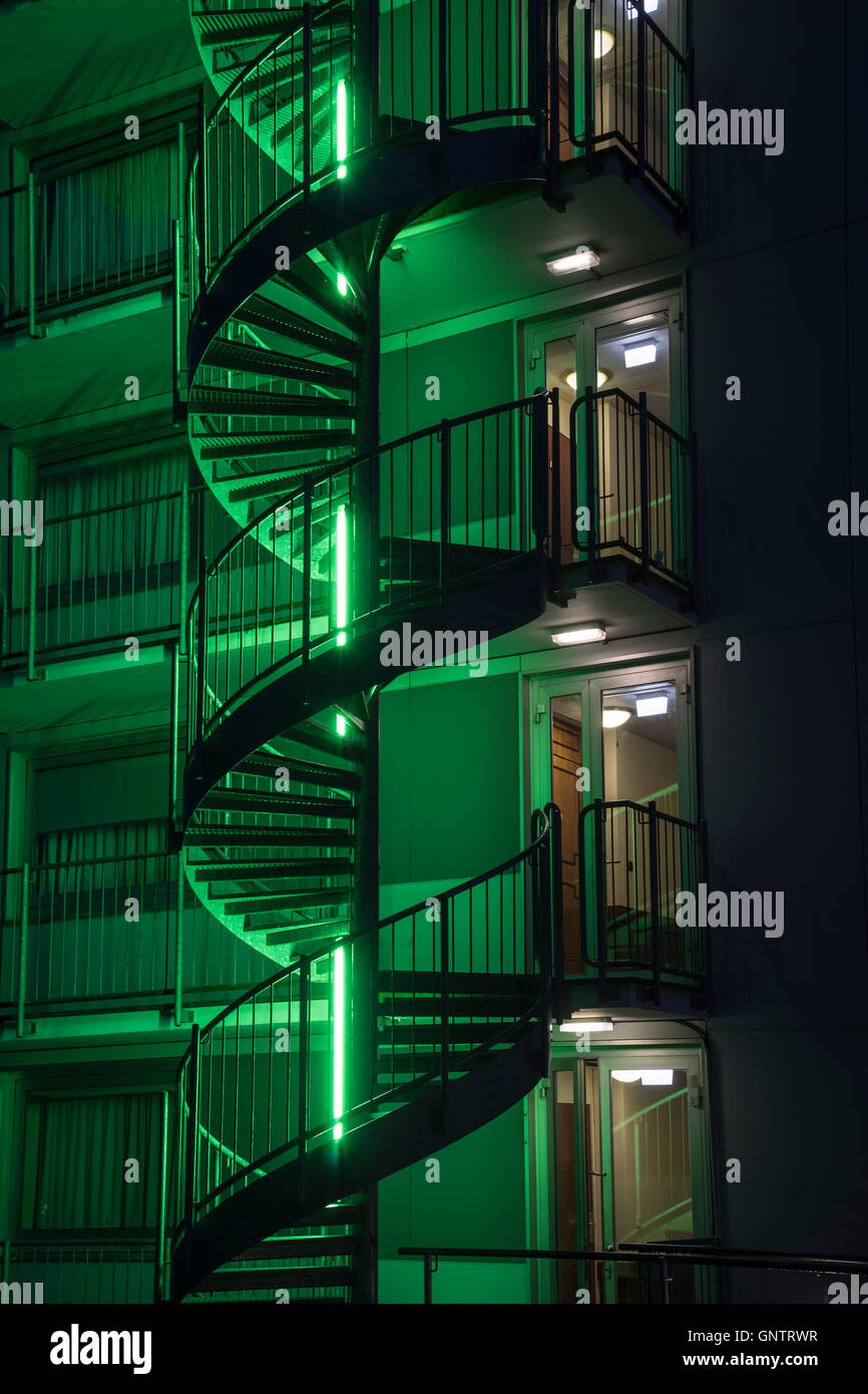 fire emergency staircase Stock Photo - Alamy