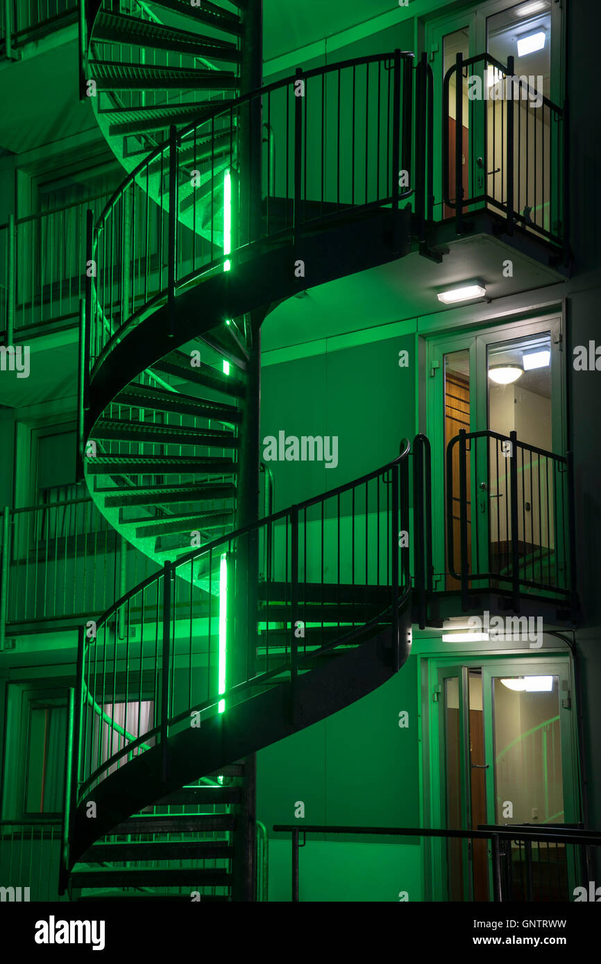 fire emergency staircase Stock Photo - Alamy