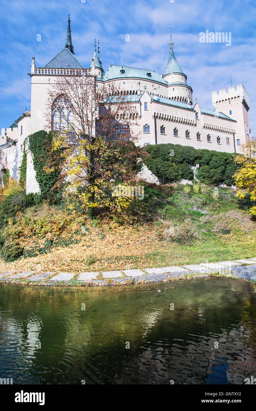 Bojnice castle with water reservoir in Slovak republic. Cultural ...