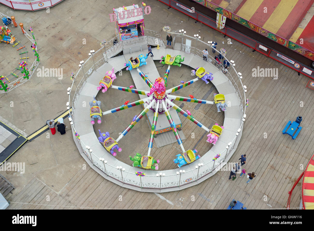 Clarence Pier funfair ride 'Dumbo' captured from the 'Portsmouth Eye ...