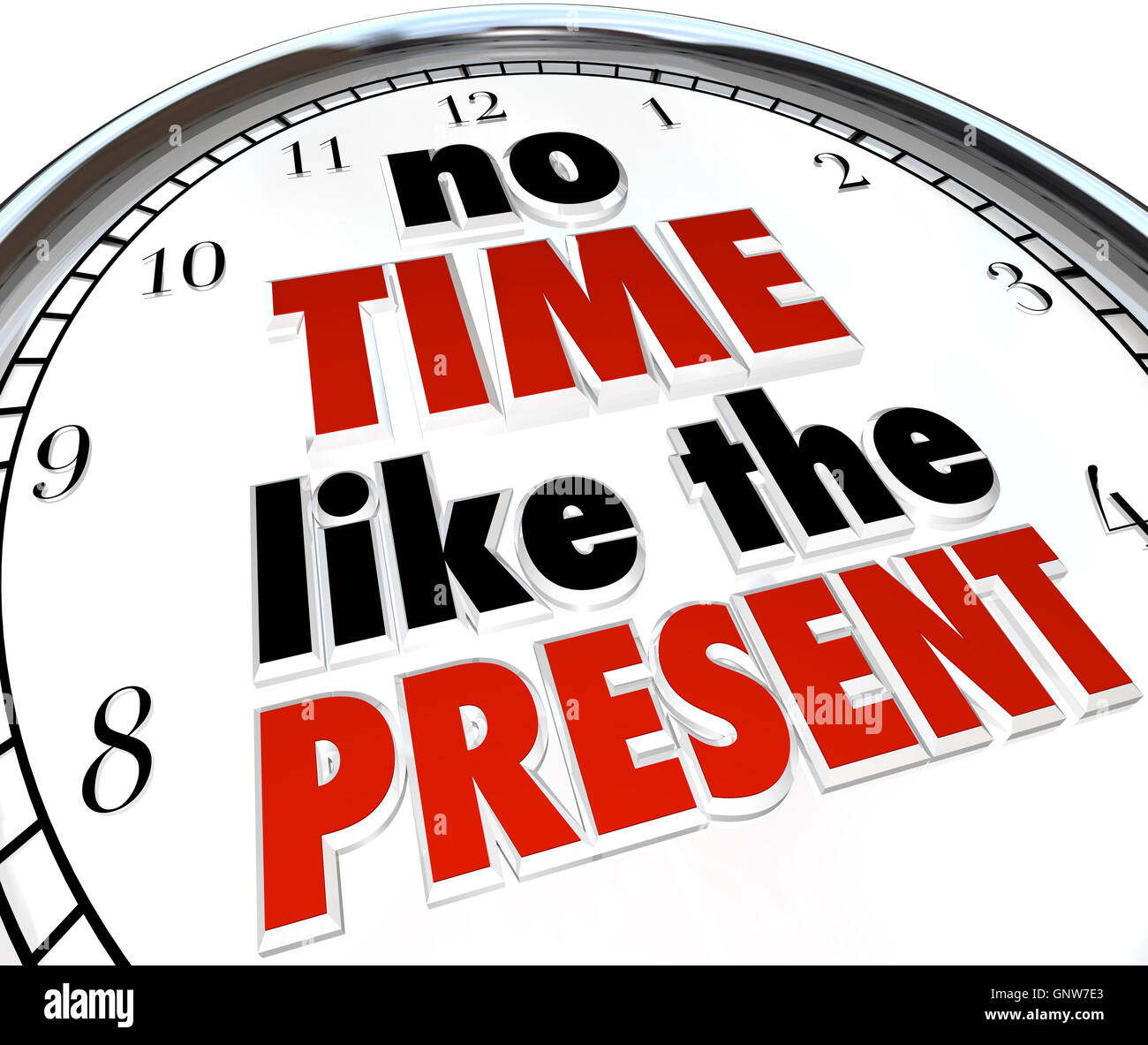 No Time Like the Present Clock Punctuality No Procrastination Stock ...