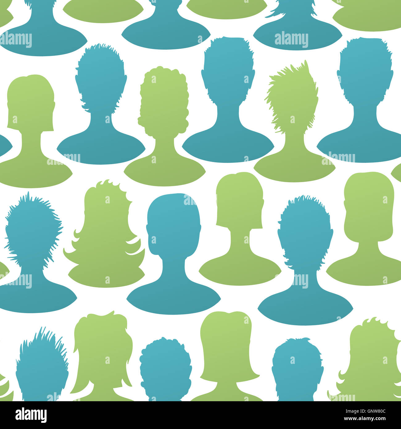 Social silhouettes seamless pattern, vector, EPS8 Stock Photo - Alamy