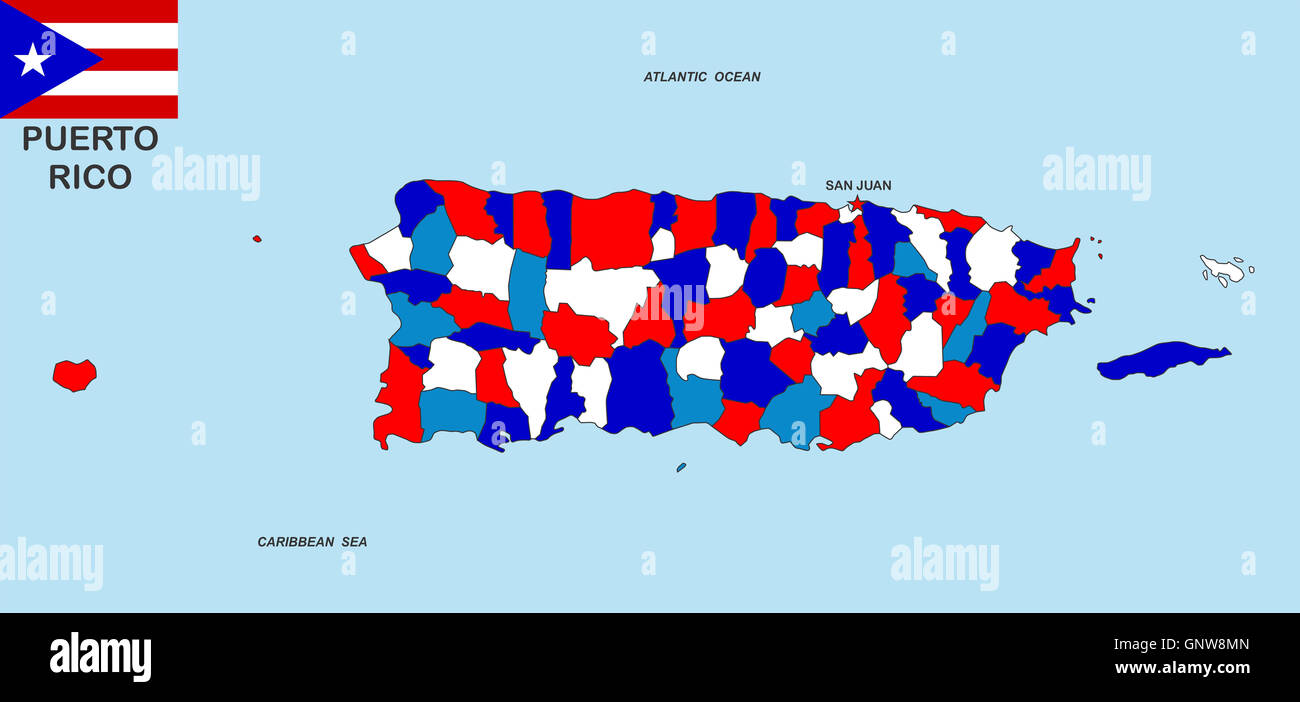 puerto rico map Stock Photo - Alamy