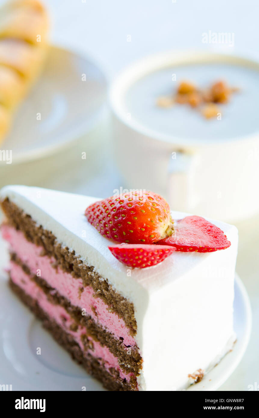 strawberry cake in the morning Stock Photo - Alamy