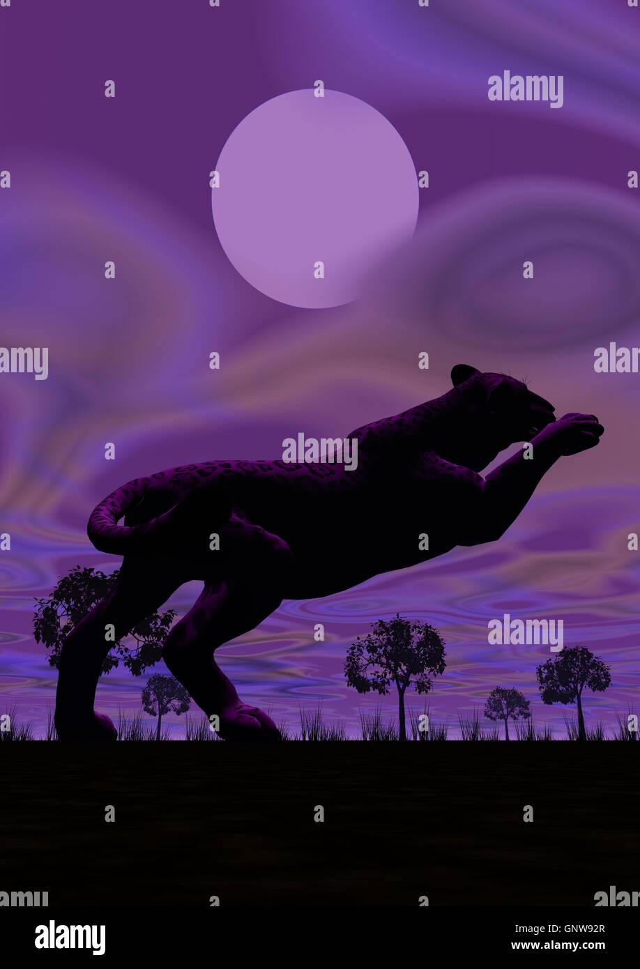 Jungle at night artwork hi-res stock photography and images - Alamy