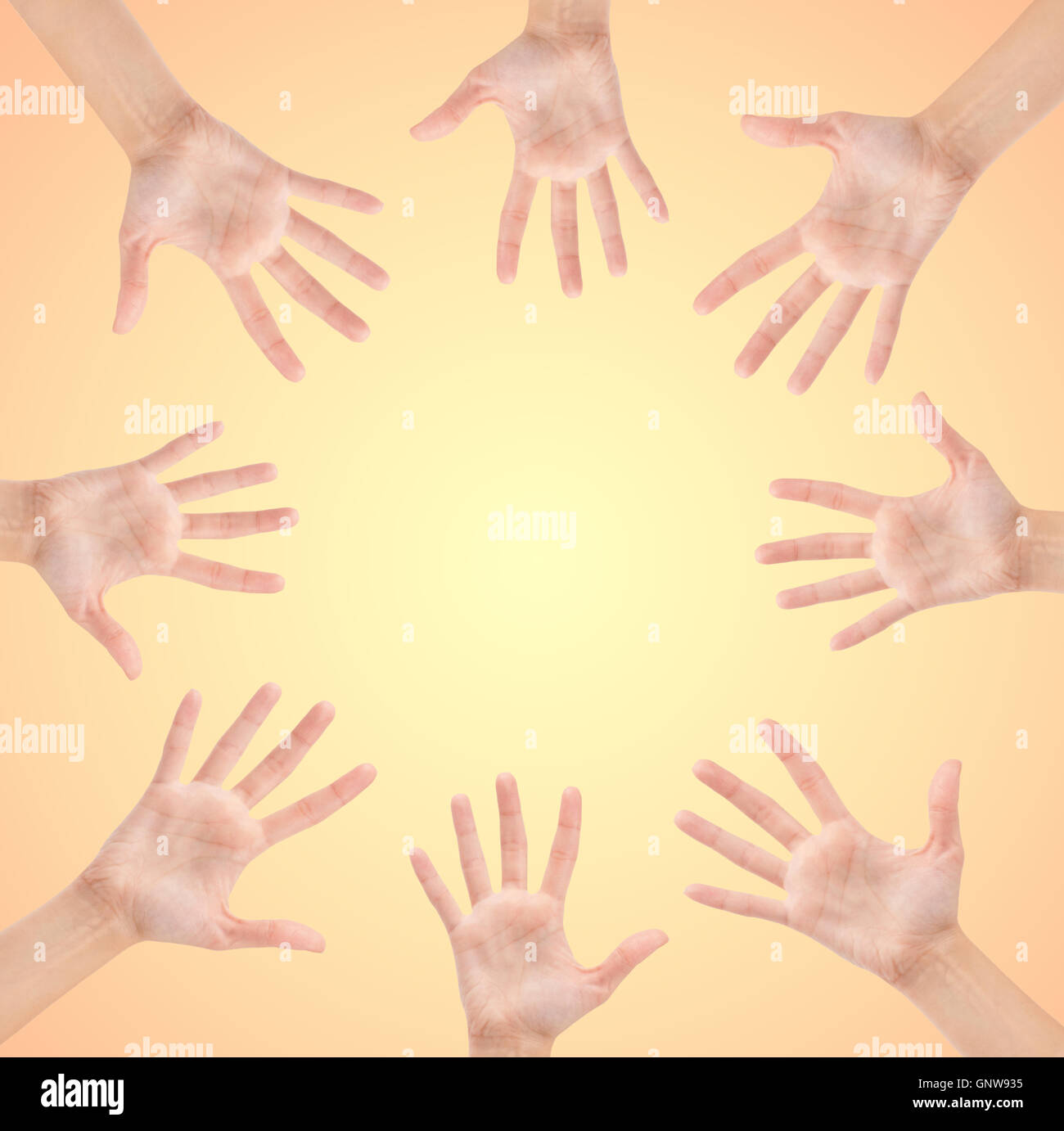 Circle made of hands Stock Photo - Alamy