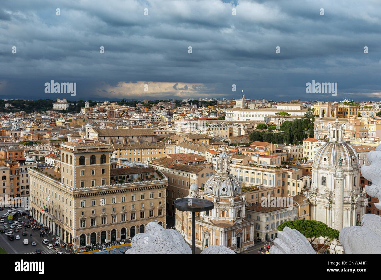 Aerial view city and storm clouds rome hi-res stock photography and ...