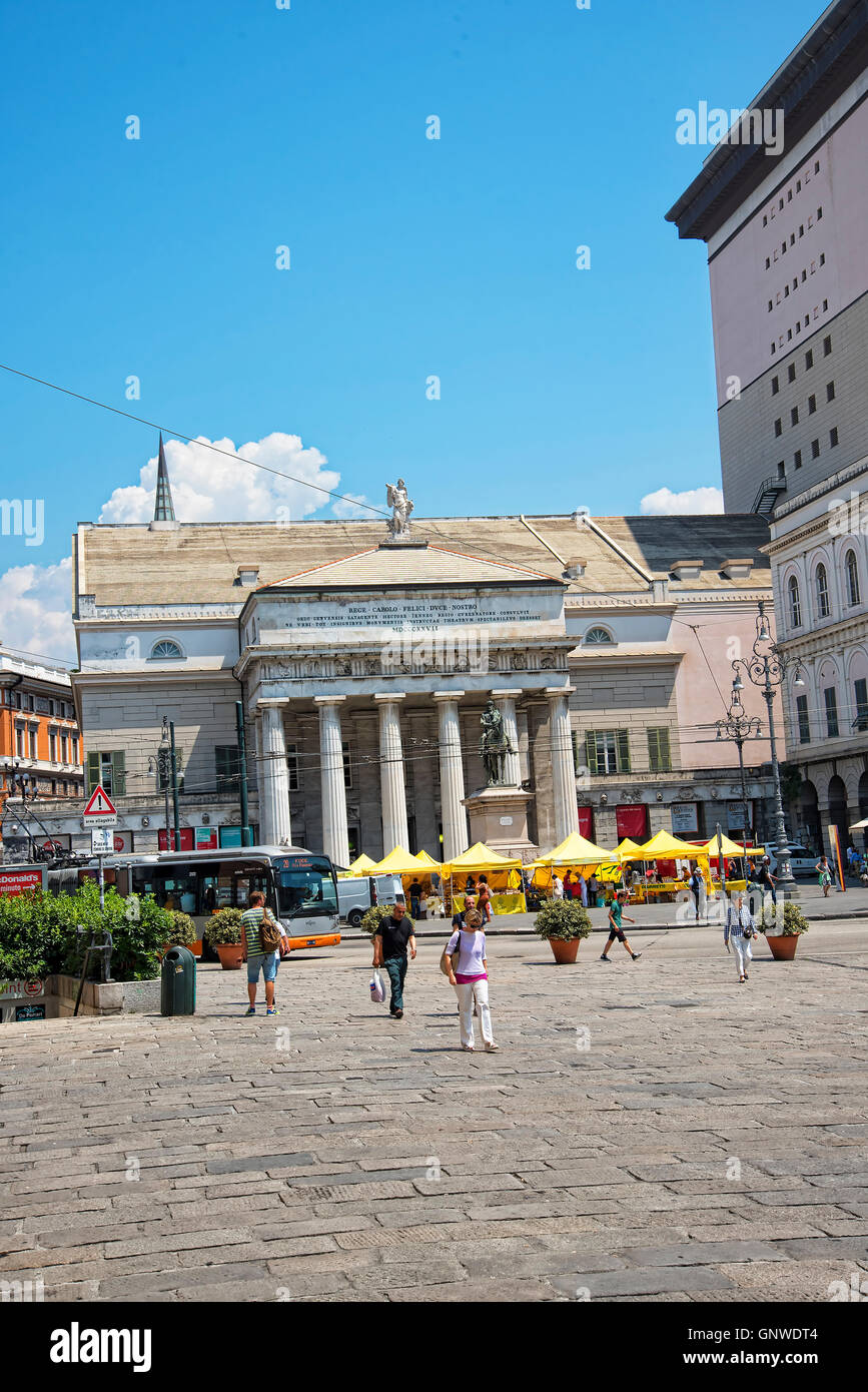 The Opera House, the Teatro Carlo Felice on the Piazza de Ferrari in ...