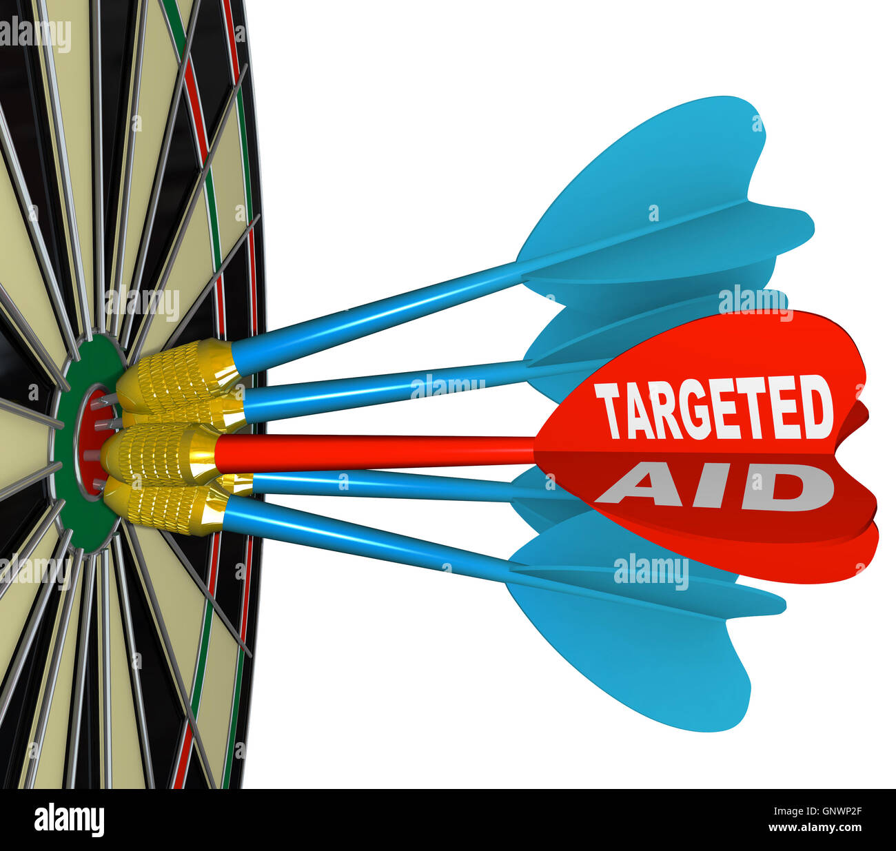 Targeted Aid Darts Hit Dartboard Charity Contribution Support Stock ...
