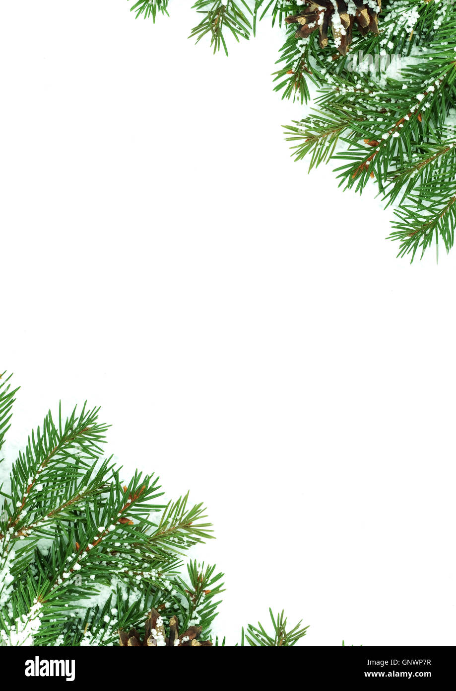 Christmas framework with snow Stock Photo - Alamy