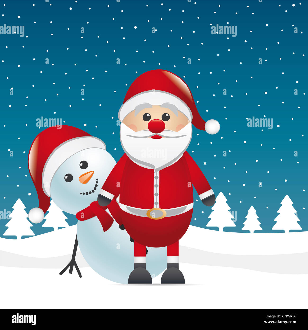 snowman red nose look santa claus Stock Photo - Alamy