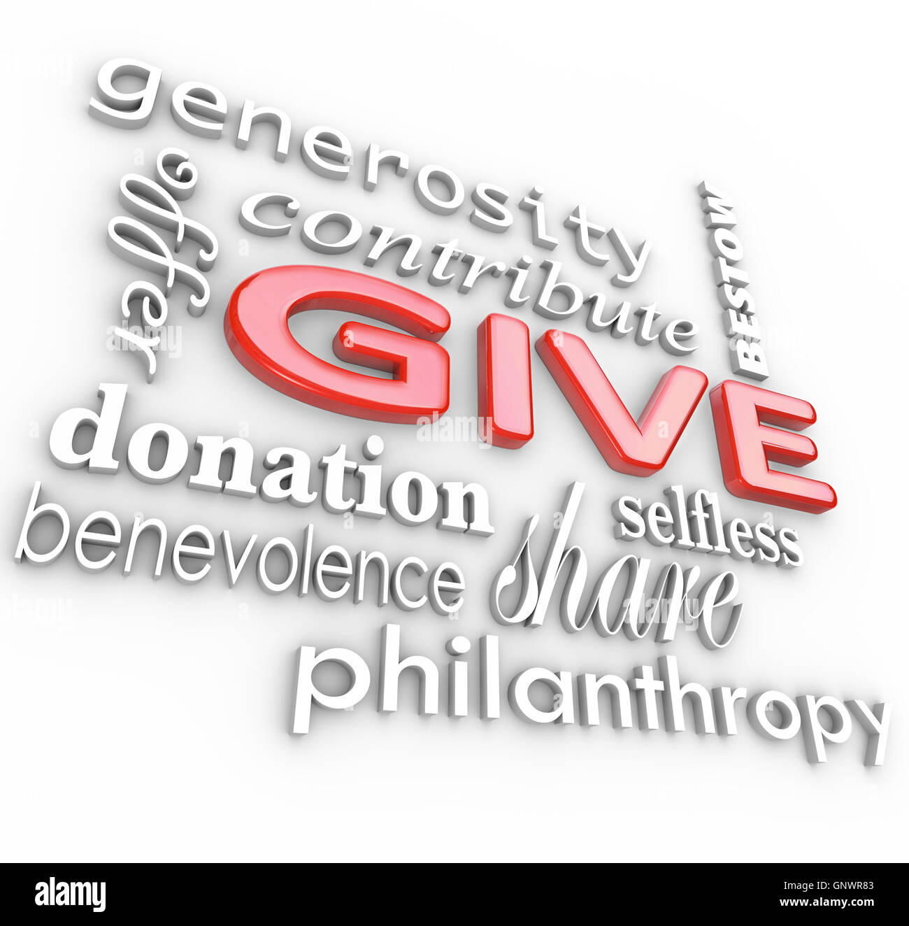 Give 3d Words Background Generosity and Contribution Stock Photo - Alamy