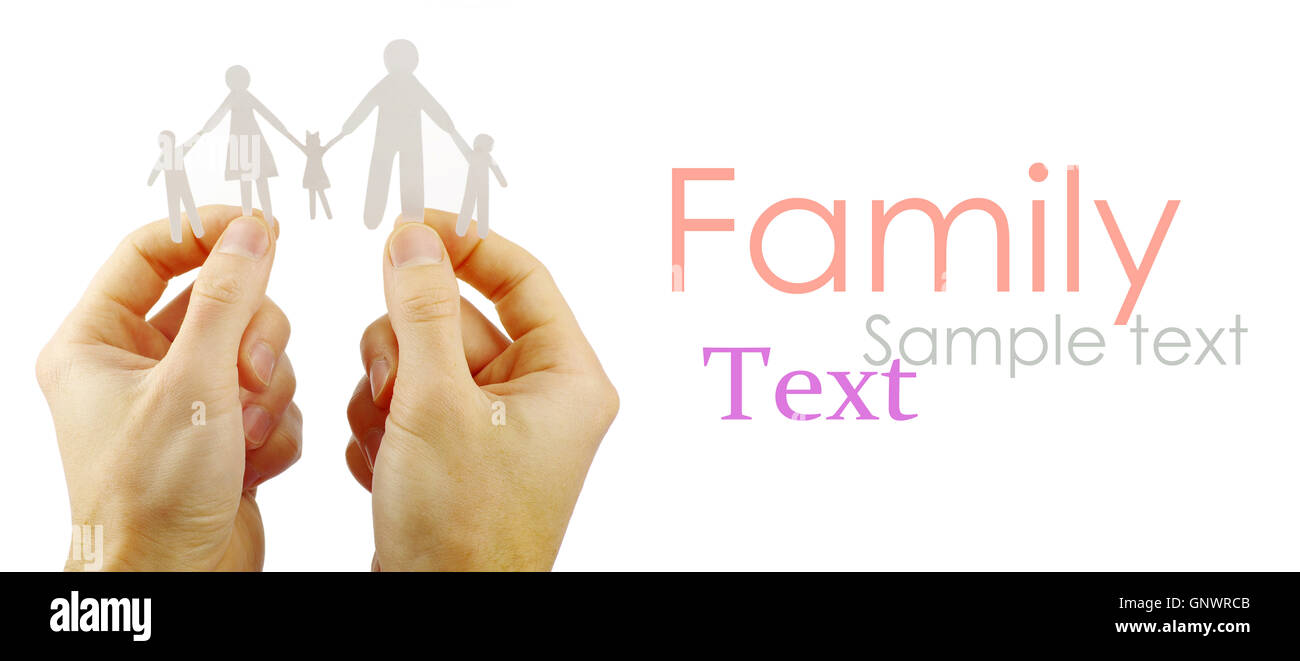 paper family in hands Stock Photo - Alamy