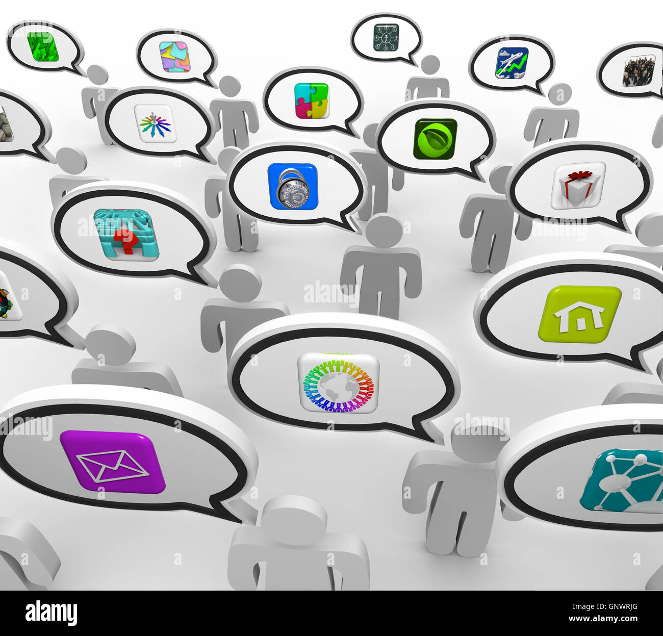 People Talking About Apps Discussing Favorite Applications Stock Photo ...