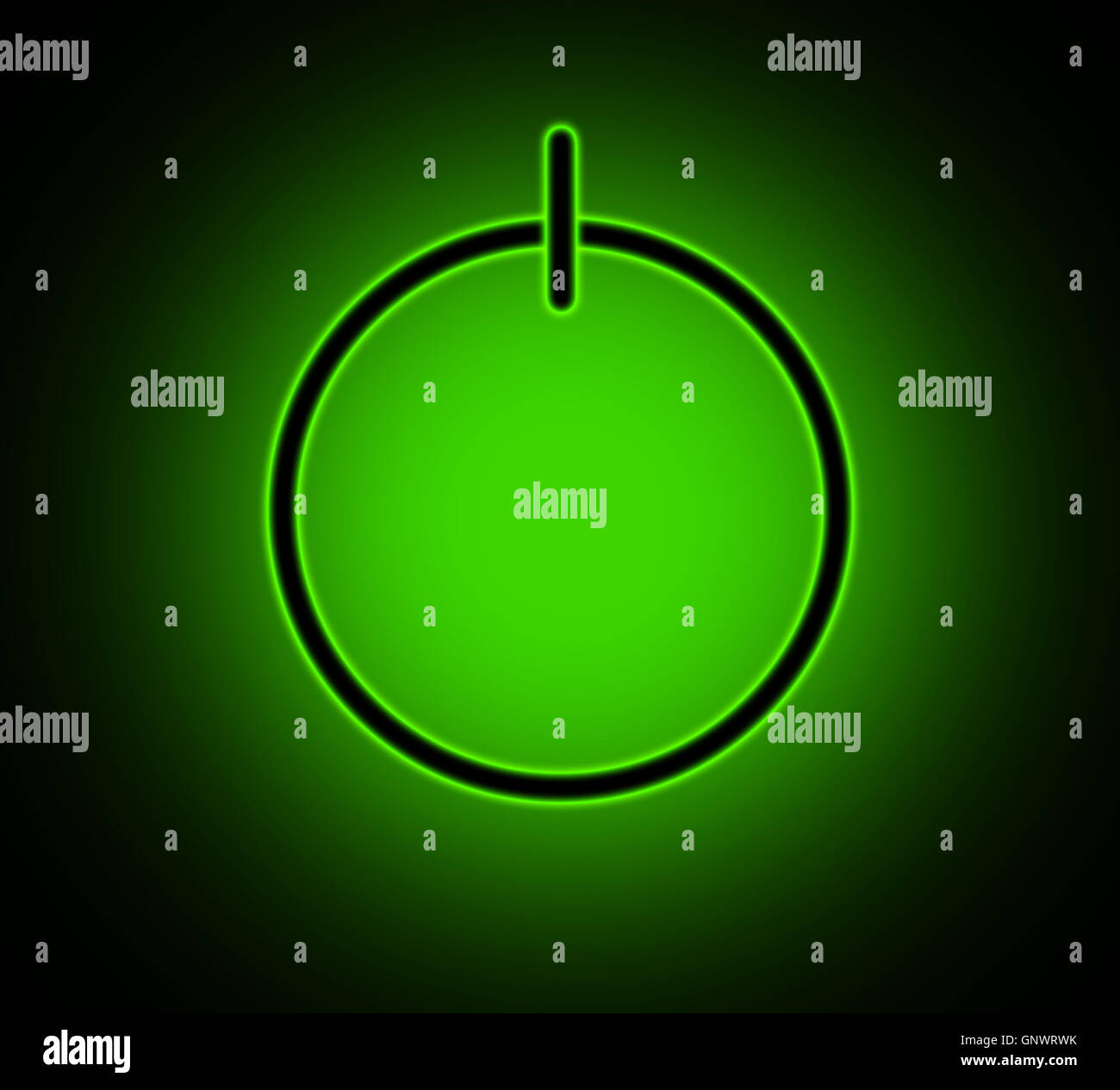 Green power button Stock Photo - Alamy