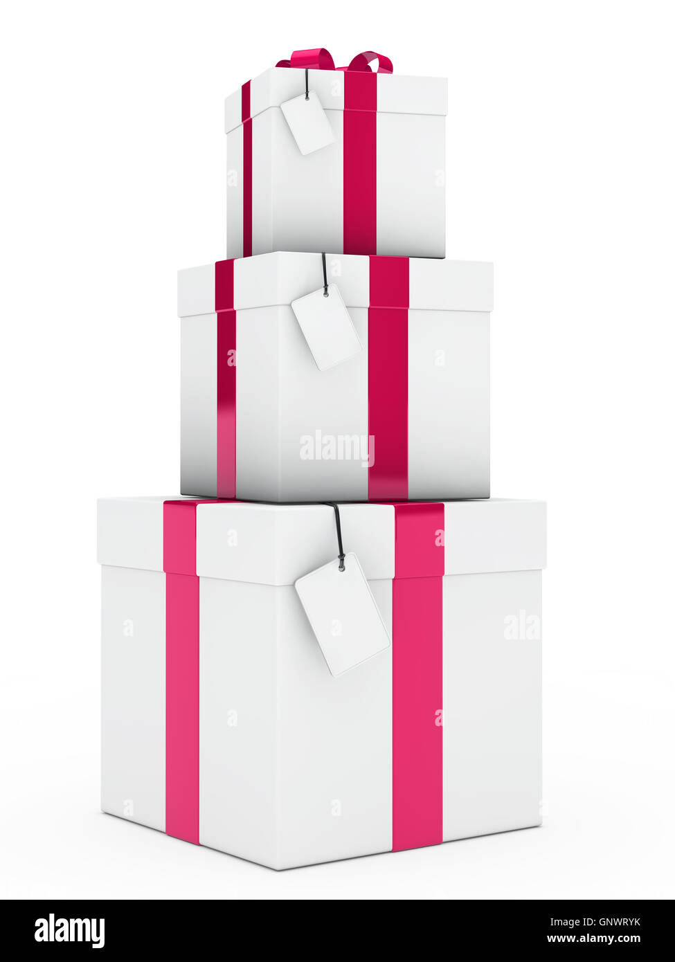 gift boxes pink white stack Stock Photo - Alamy