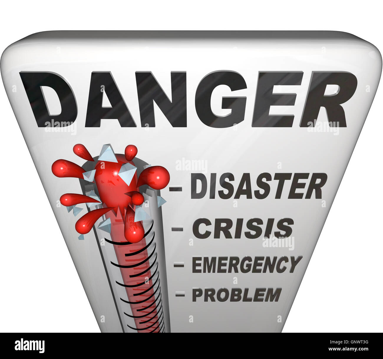 Danger Thermometer Measuring Levels of Emergency Stock Photo - Alamy