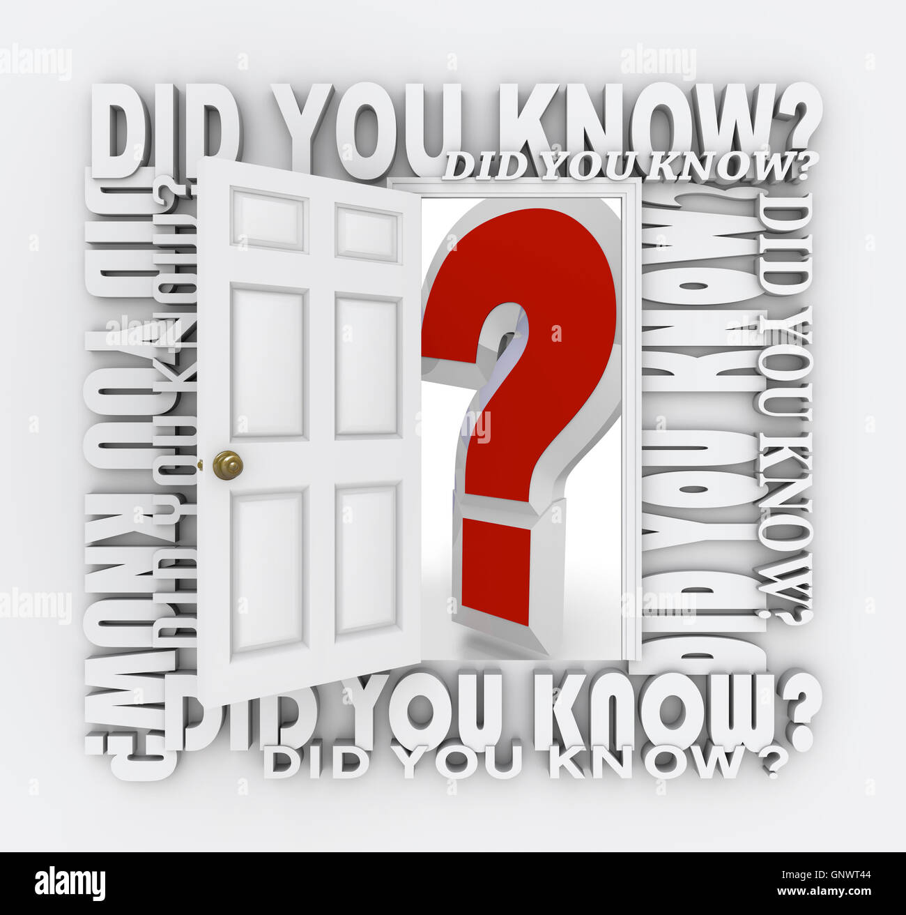 Did You Know Door Opening to Knowledge Facts Trivia Stock Photo - Alamy