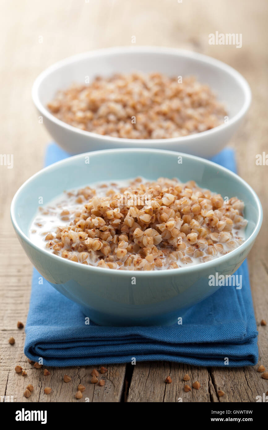 buckwheat groats with milk Stock Photo - Alamy