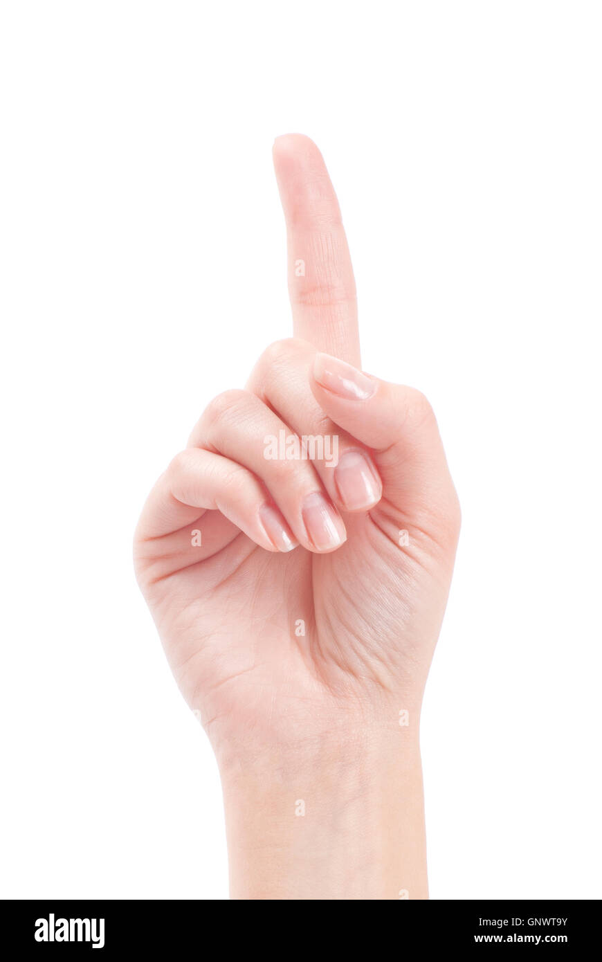 Hand with index finger, isolated on a white background Stock Photo - Alamy