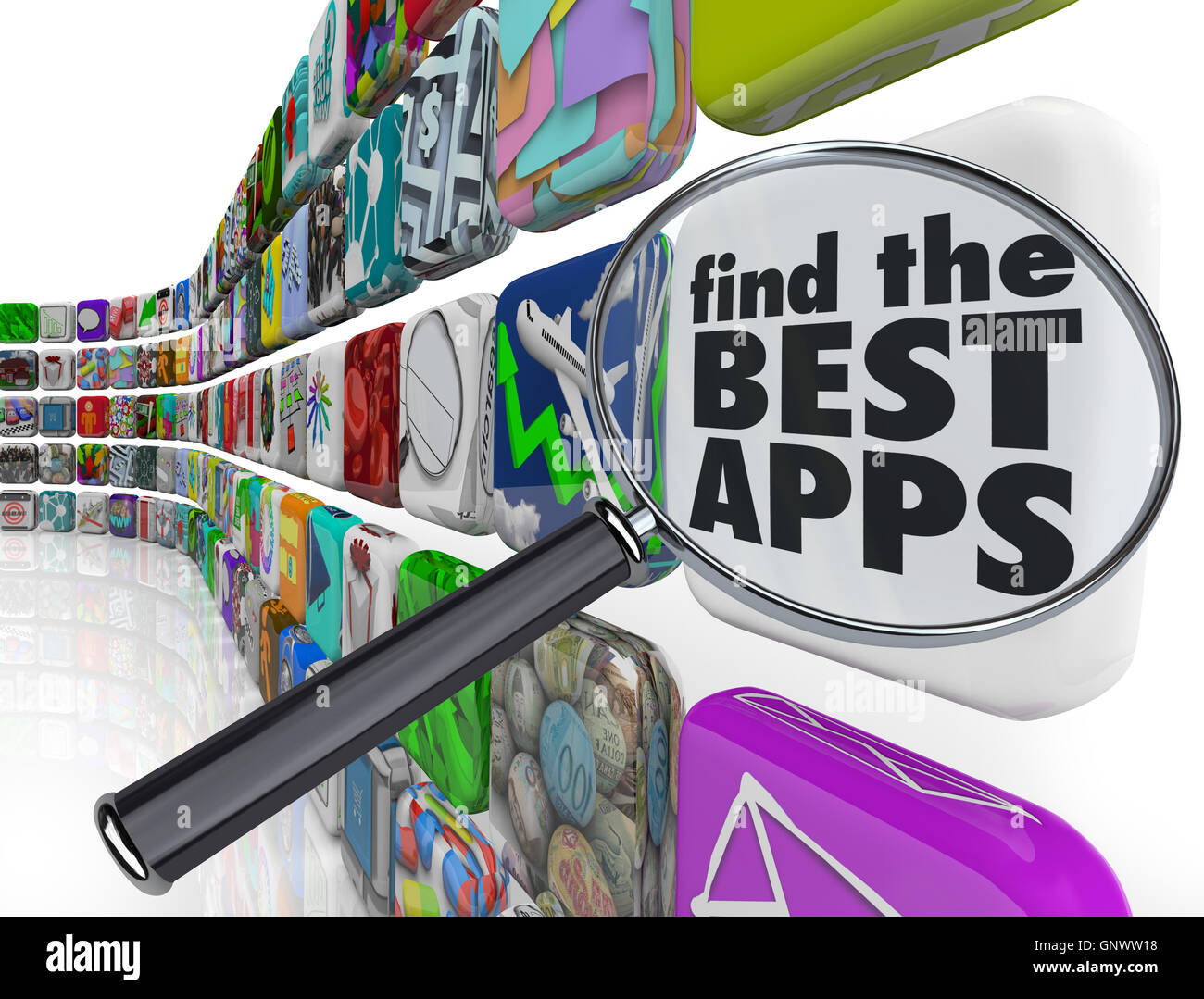 Find the Best Apps Magnifying Glass App Software Store Stock Photo - Alamy