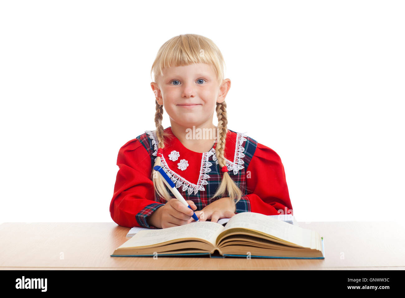 happy child writing Stock Photo - Alamy