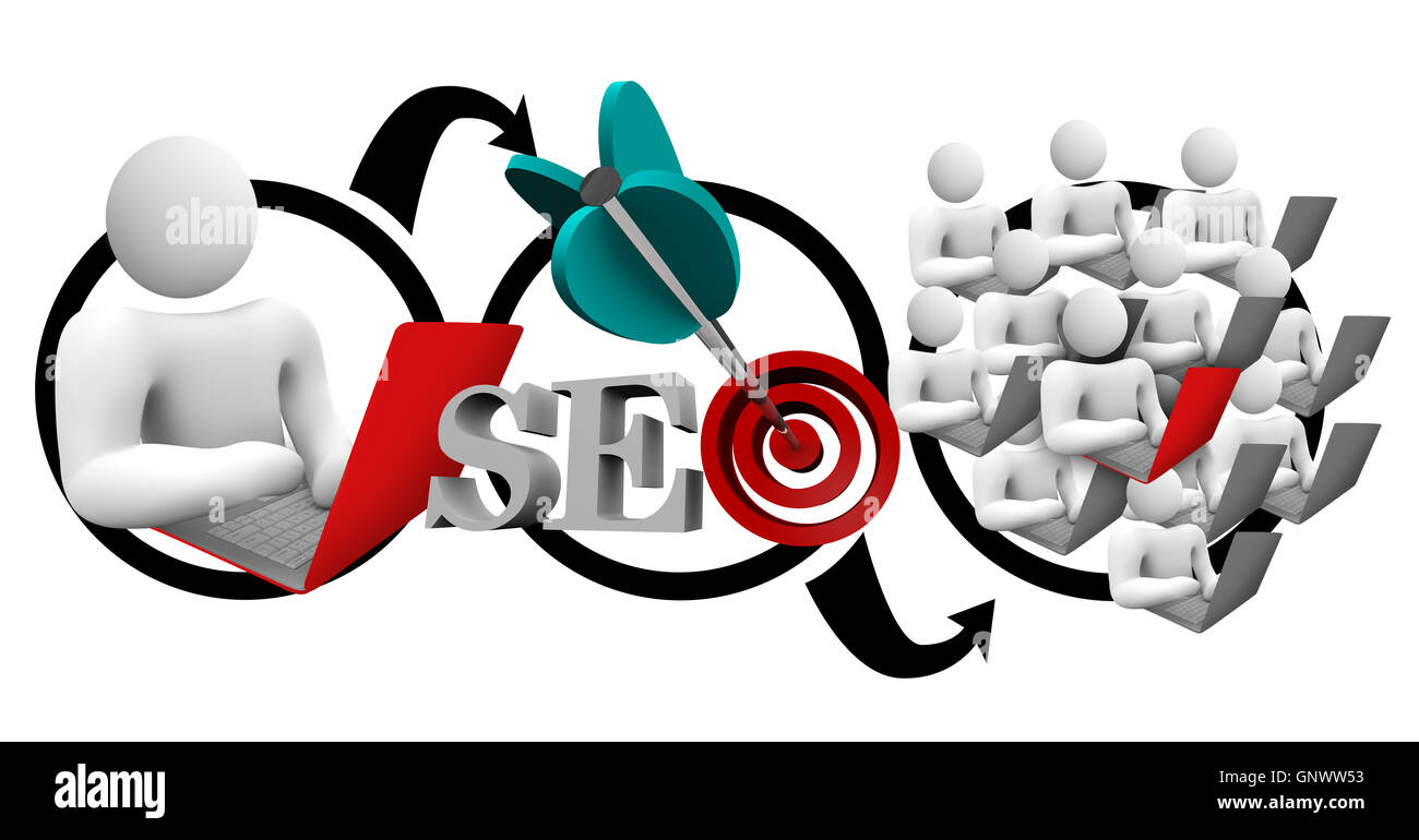 Search Engine Optimization SEO Diagram Increase Traffic Stock Photo - Alamy
