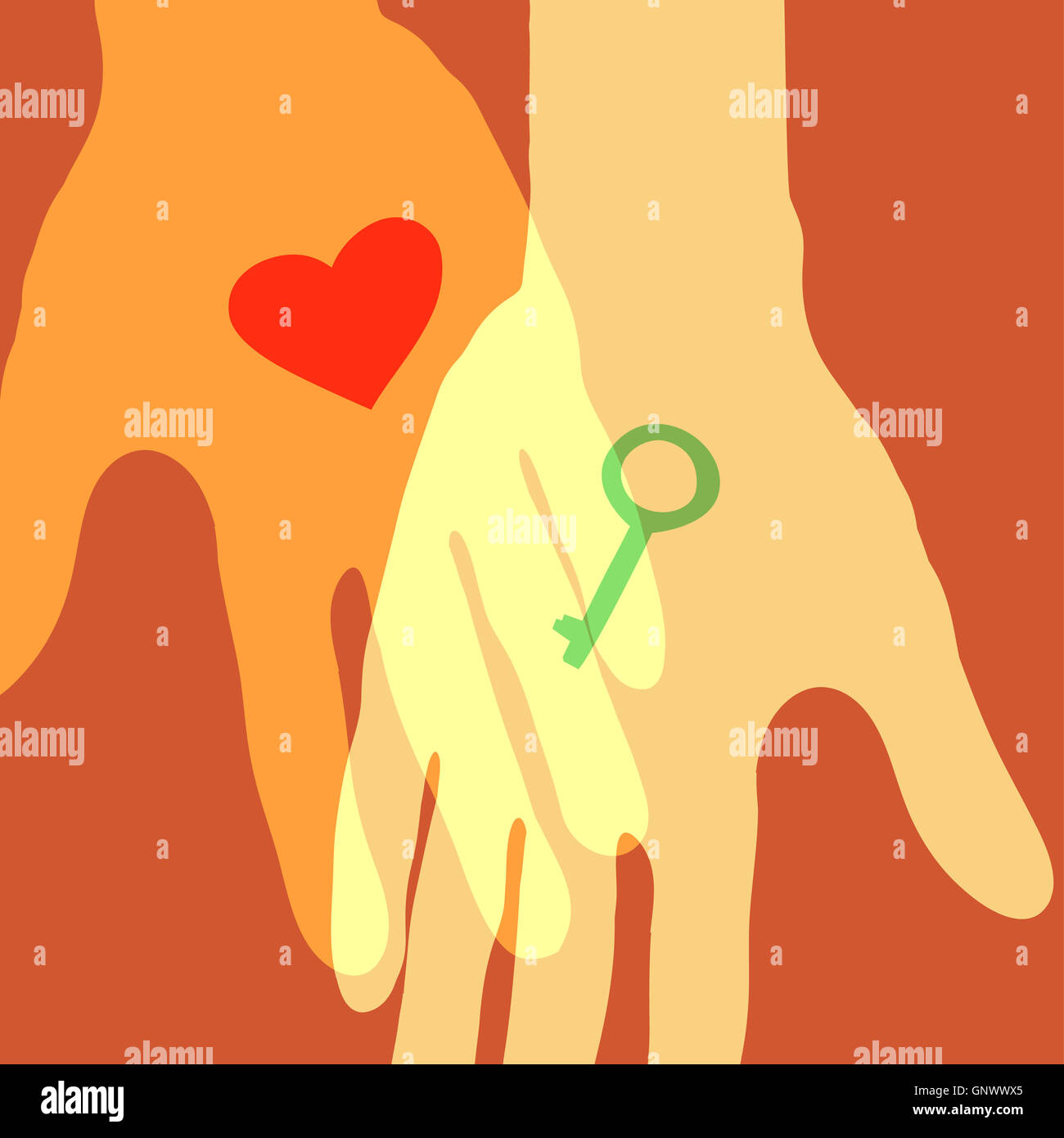 Key and heart as a gift. Valentines day background Stock Photo - Alamy