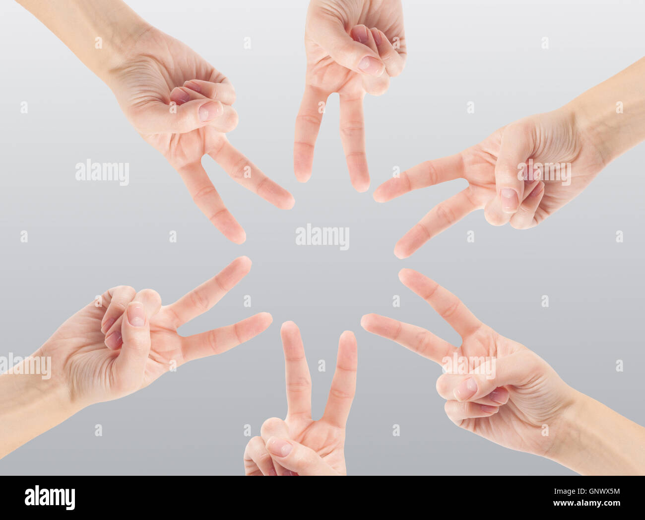 Hands of teamwork , forming the star shape Stock Photo - Alamy