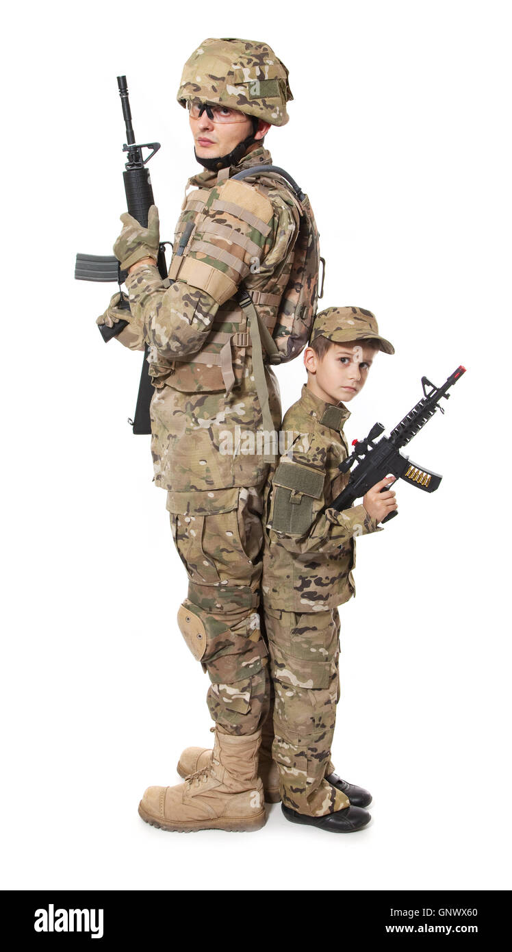 Military Father and Son Stock Photo - Alamy