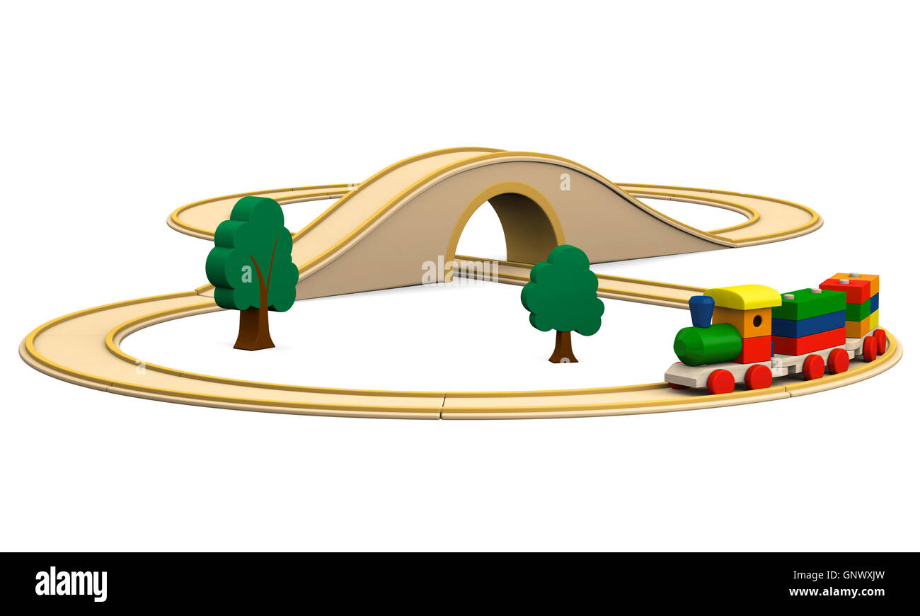 Wooden toy train Stock Photo - Alamy