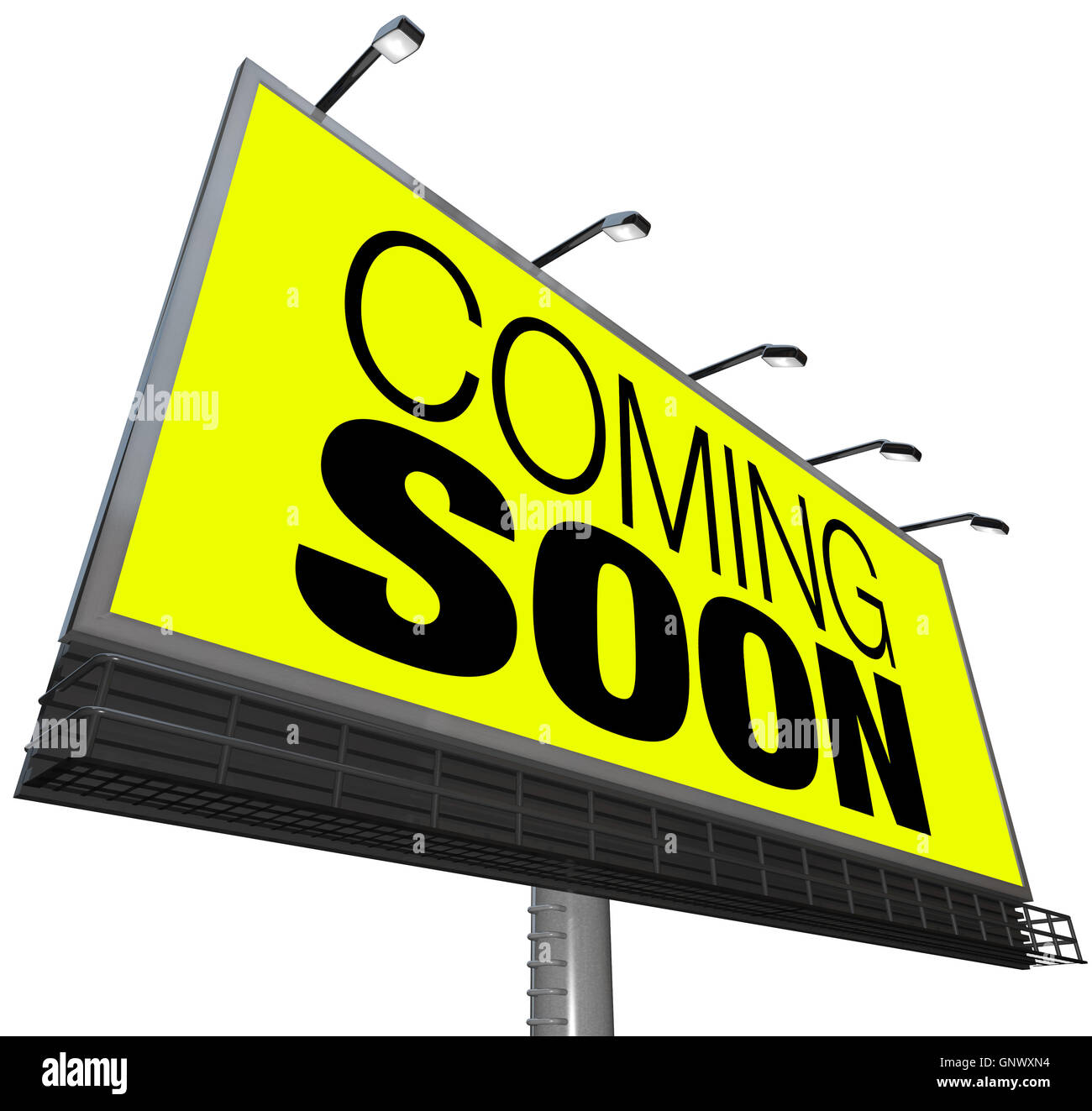 Coming Soon Billboard Announces New Opening Store Event Stock Photo - Alamy