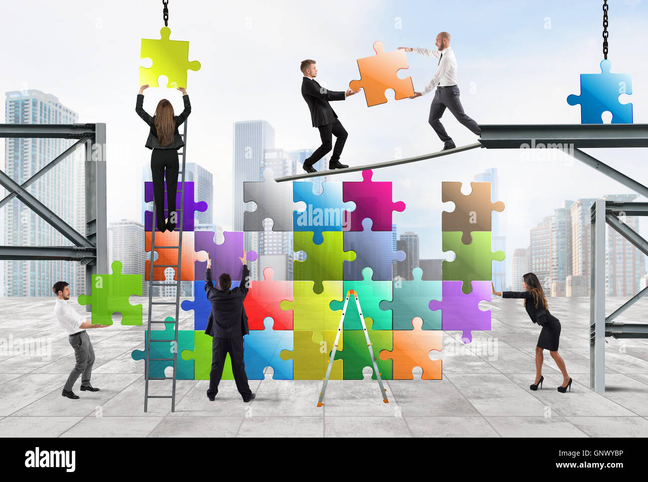 Team of businesspeople build a new company Stock Photo - Alamy