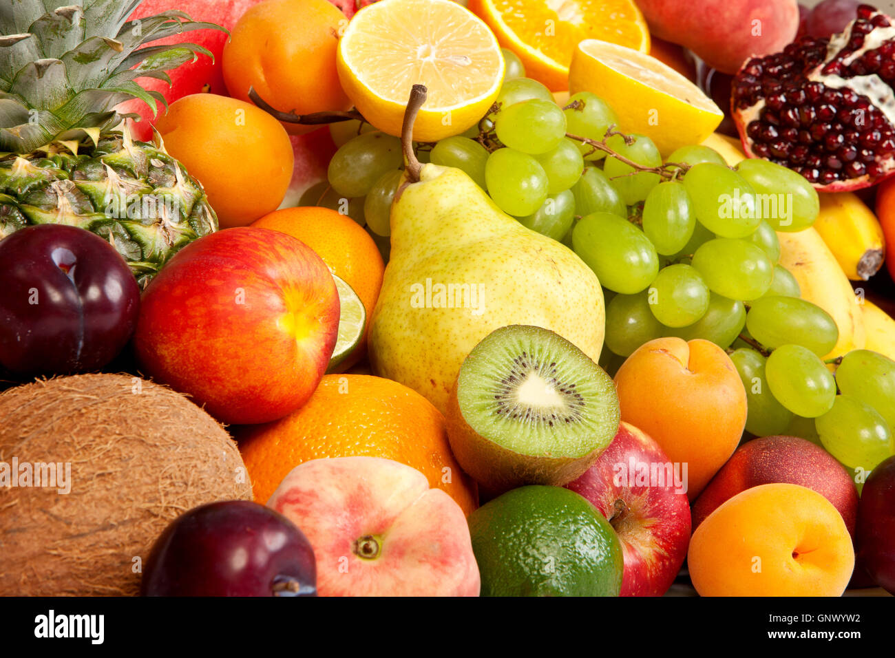 Huge group of fresh fruits Stock Photo - Alamy
