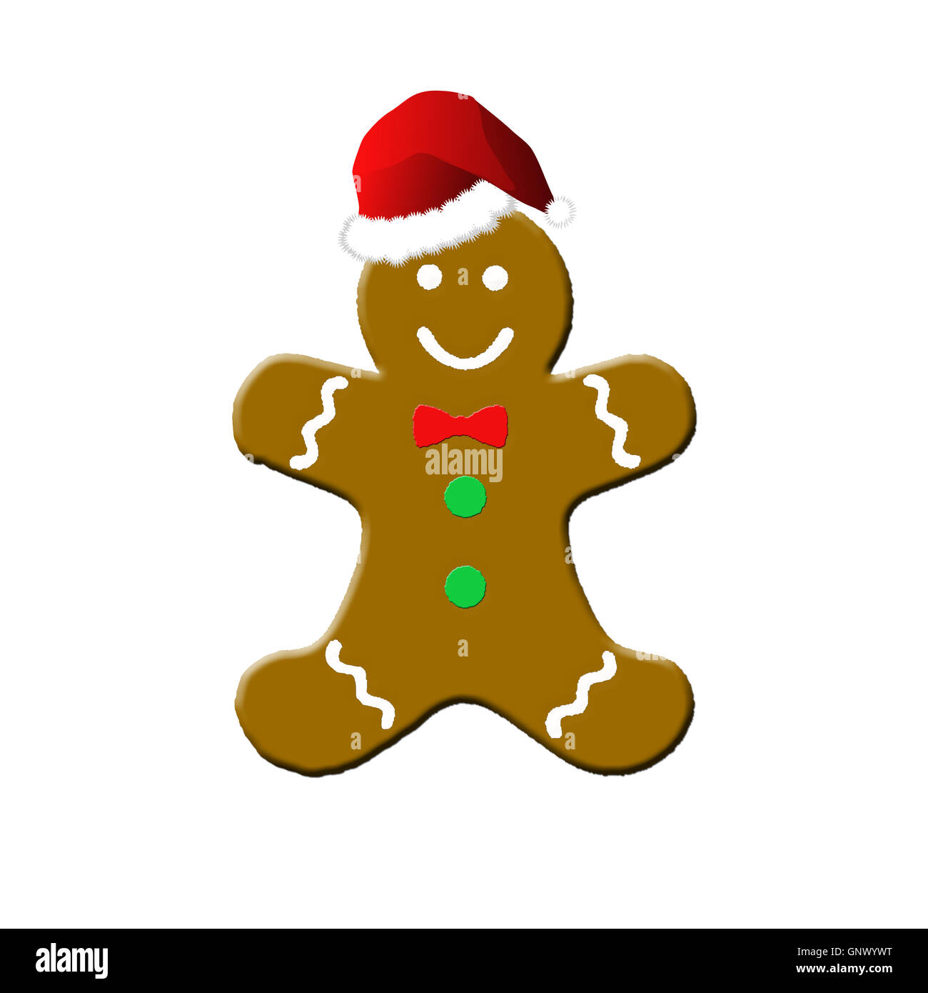 gingerbread man with santa hat Stock Photo - Alamy