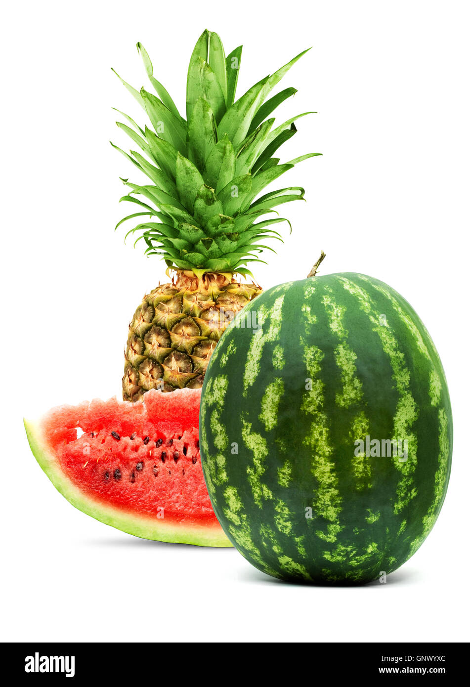 Pineapple and watermelon Stock Photo - Alamy