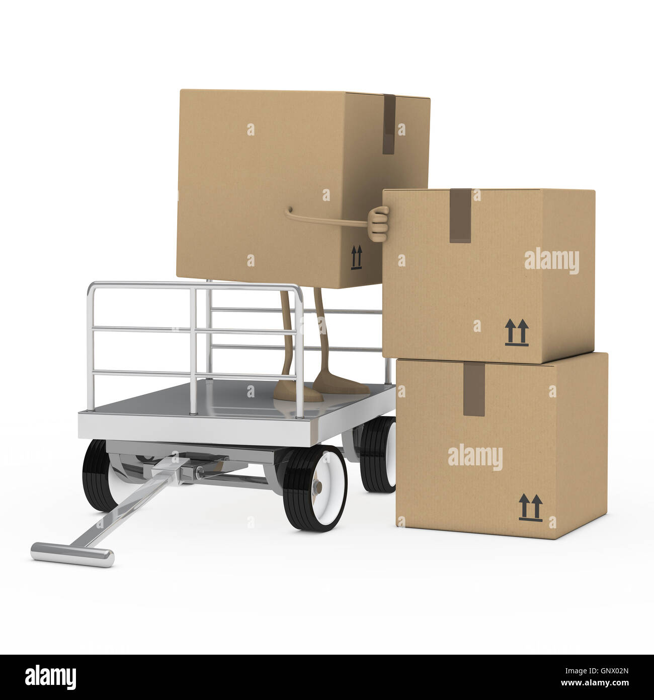 Packages figure unload trolley hi-res stock photography and images - Alamy