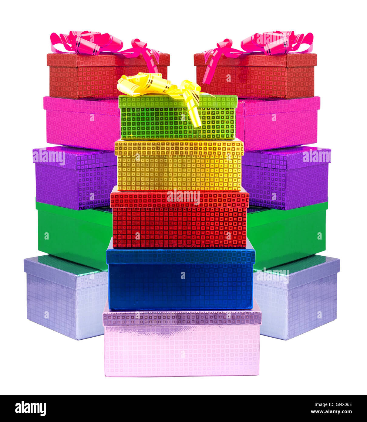 Colour gift boxes Stock Photo - Alamy