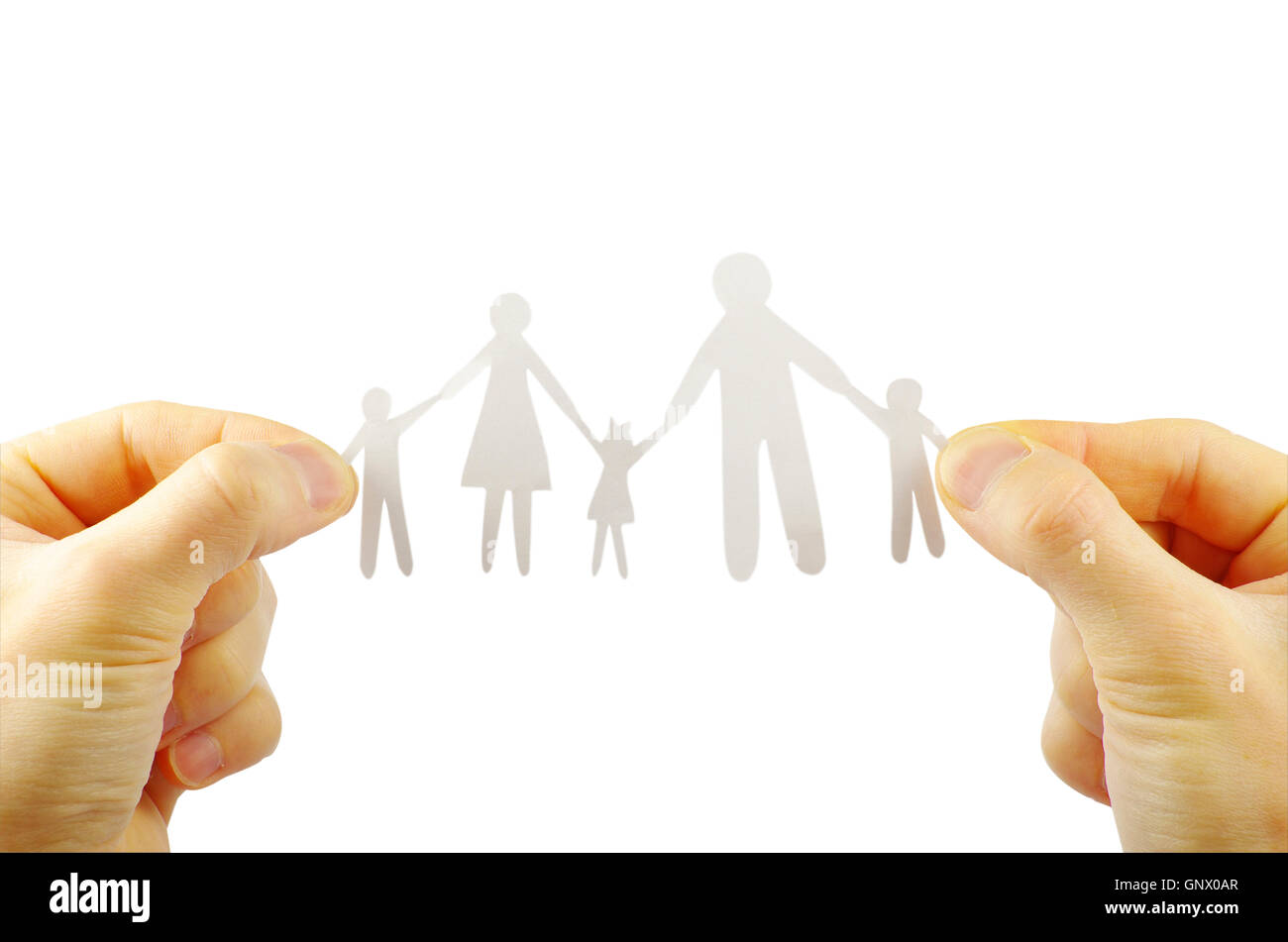 paper family in hands Stock Photo - Alamy