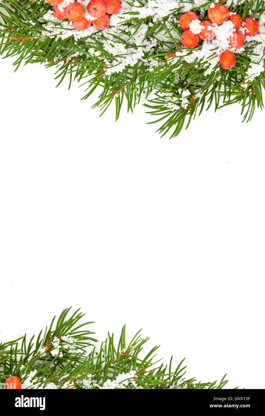 Christmas framework with snow Stock Photo - Alamy