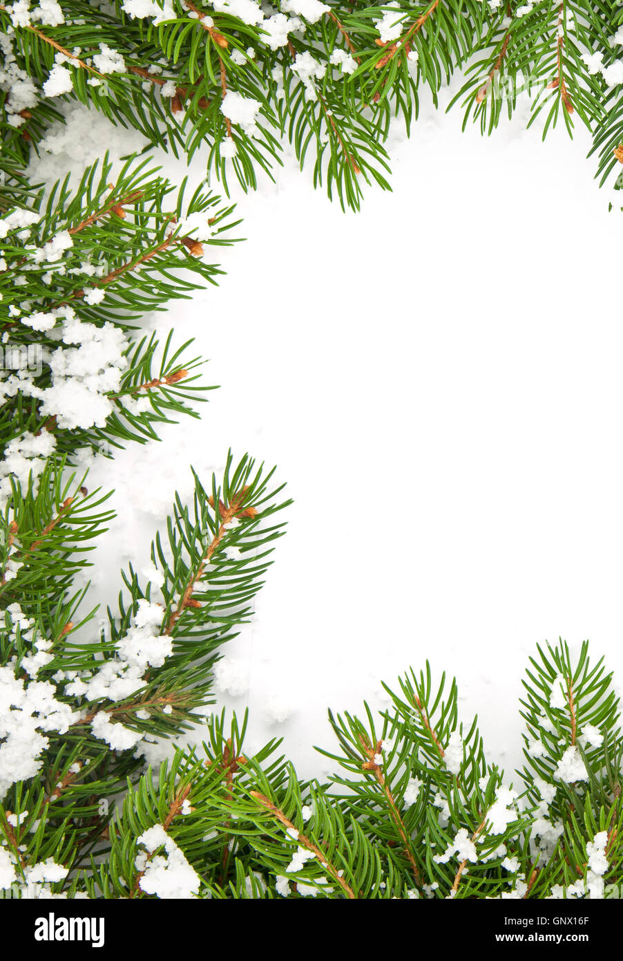 Christmas framework with snow Stock Photo - Alamy