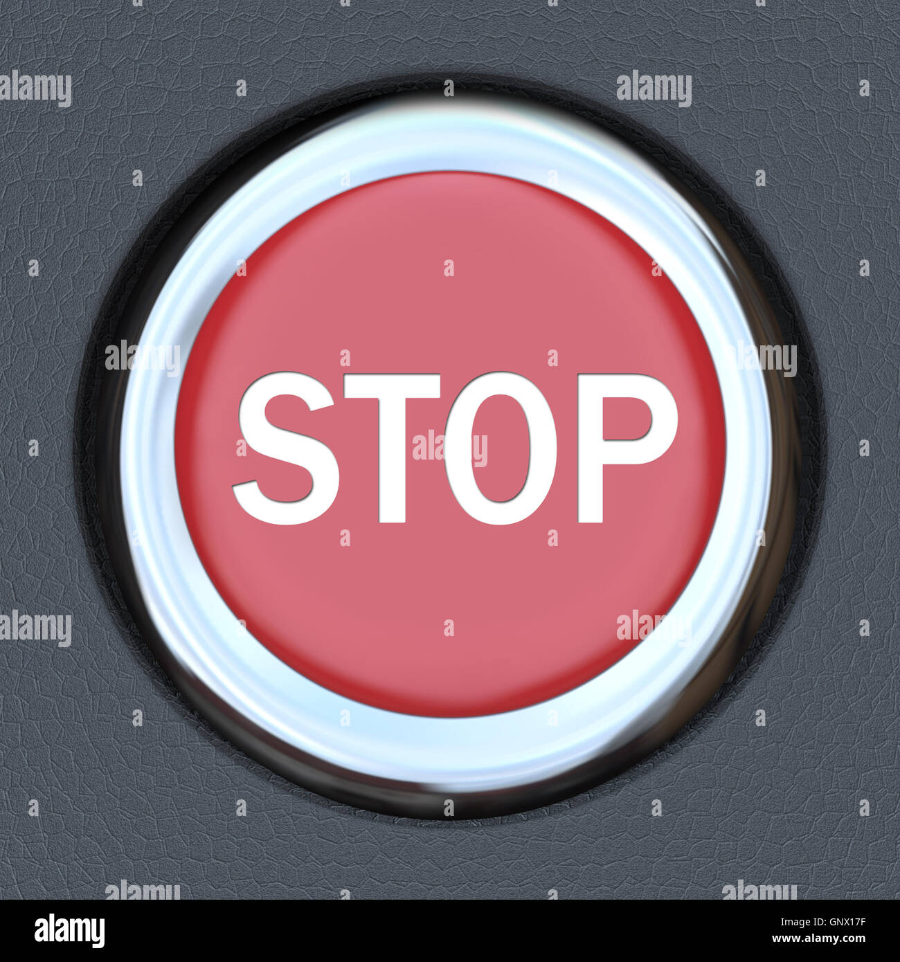 Stop Word Red Car Push Button Starter Stock Photo - Alamy