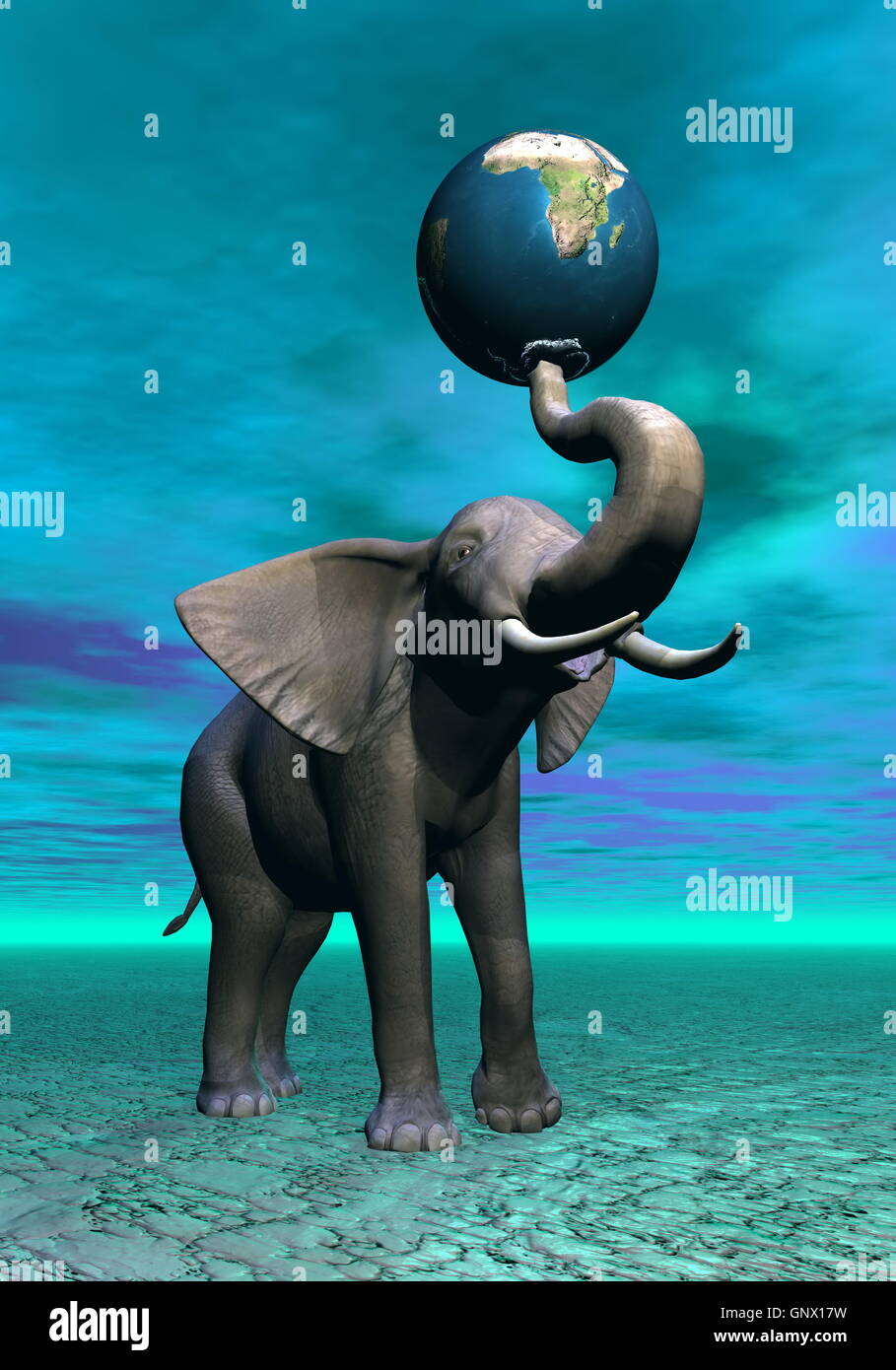 Elephant and earth Stock Photo - Alamy
