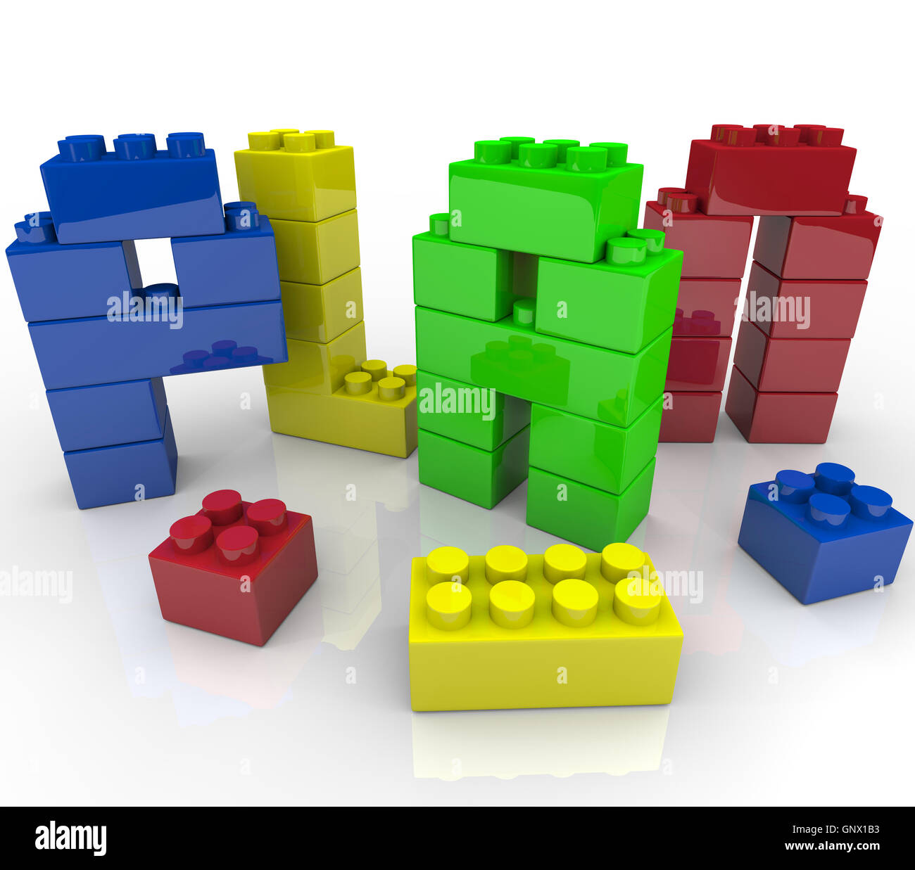 Plan Word Toy Building Blocks Building Strategy Stock Photo - Alamy