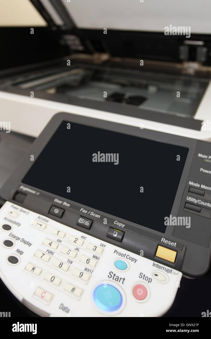 Keyboard buttons of the laser copier Stock Photo - Alamy