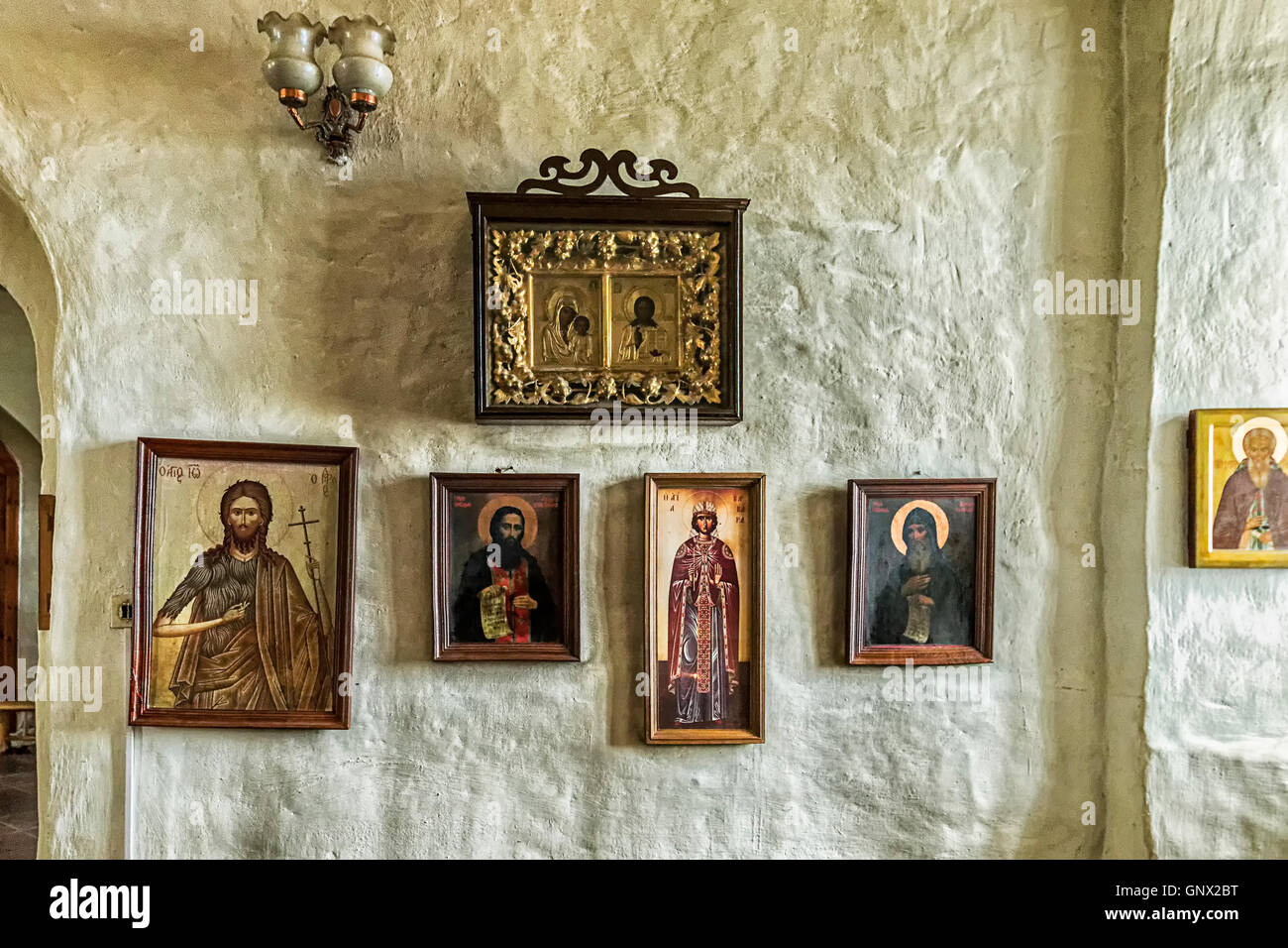 Russian Orthodox Icons in a monastery Stock Photo - Alamy